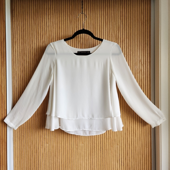 Zara | Tops | Zara Basic White Blouse | Poshmark